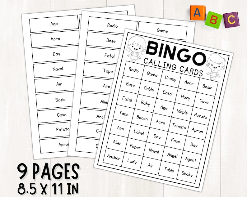 Long Vowel A Bingo Game | Phonics Bingo Game for Kids | Long A Words ...