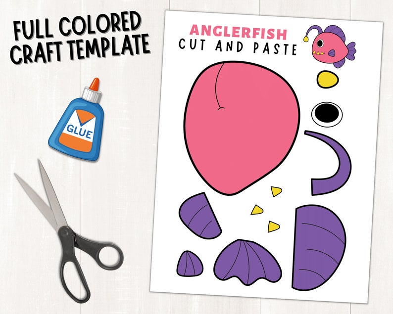 Anglerfish Craft for Kids, Ocean Animal Activity, Sea Life Craft ...