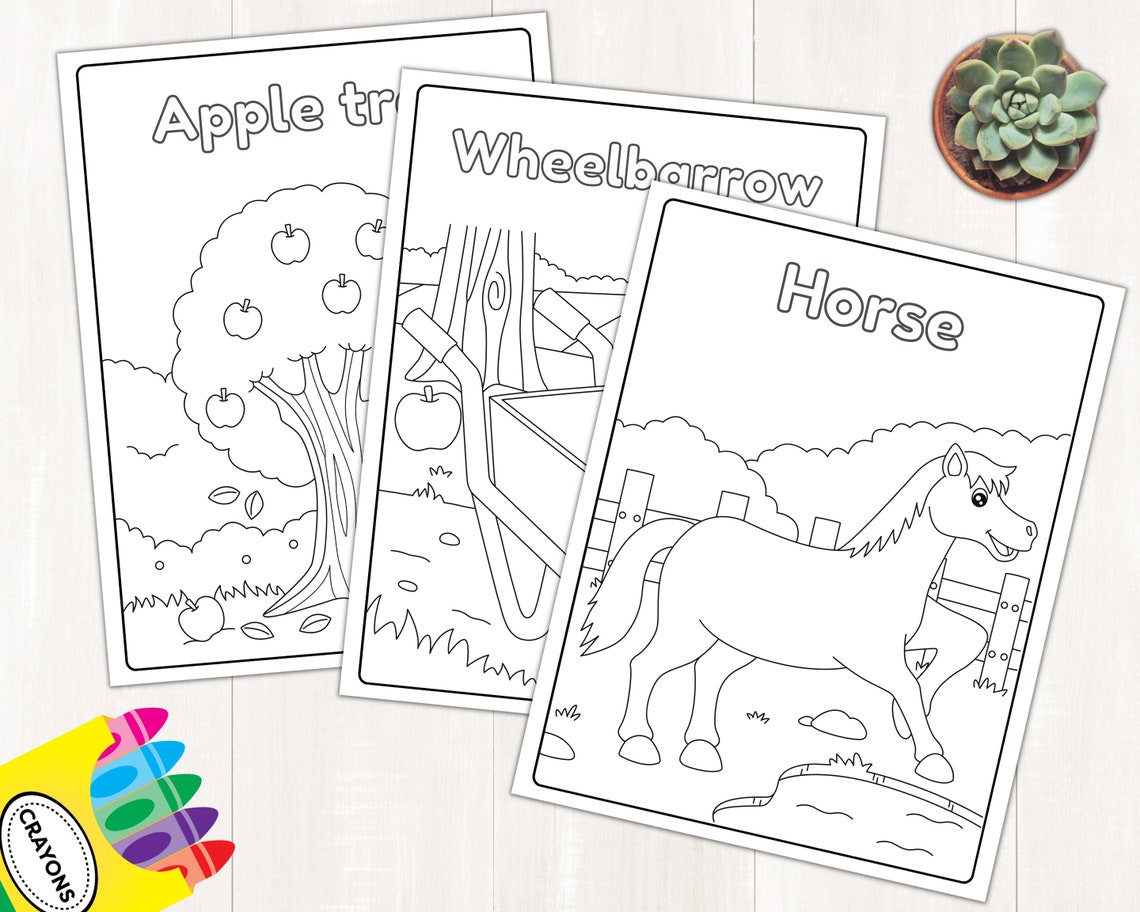 Printable Farm Coloring Pages for Kids, Farm Animals Coloring Sheets ...