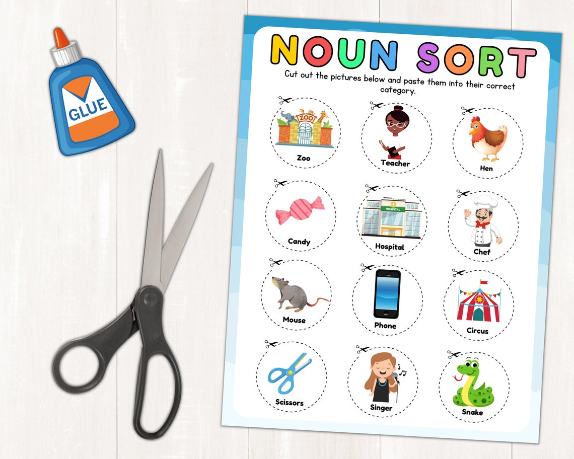 Noun Sort: People, Places, Things, or Animals | Nouns Cut and Paste ...