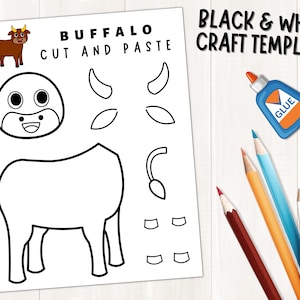 Printable Buffalo Craft Template | Domestic Animal Crafts | Color, Cut ...