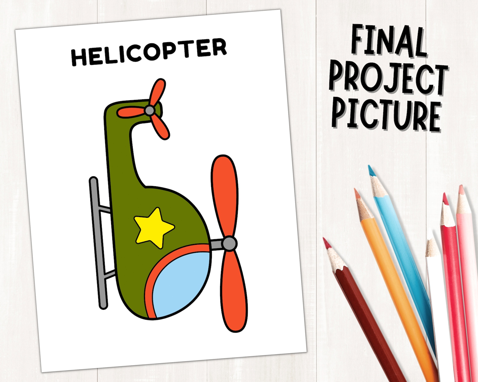 Printable Helicopter Craft | Transportation Craft | Helicopter Cut ...