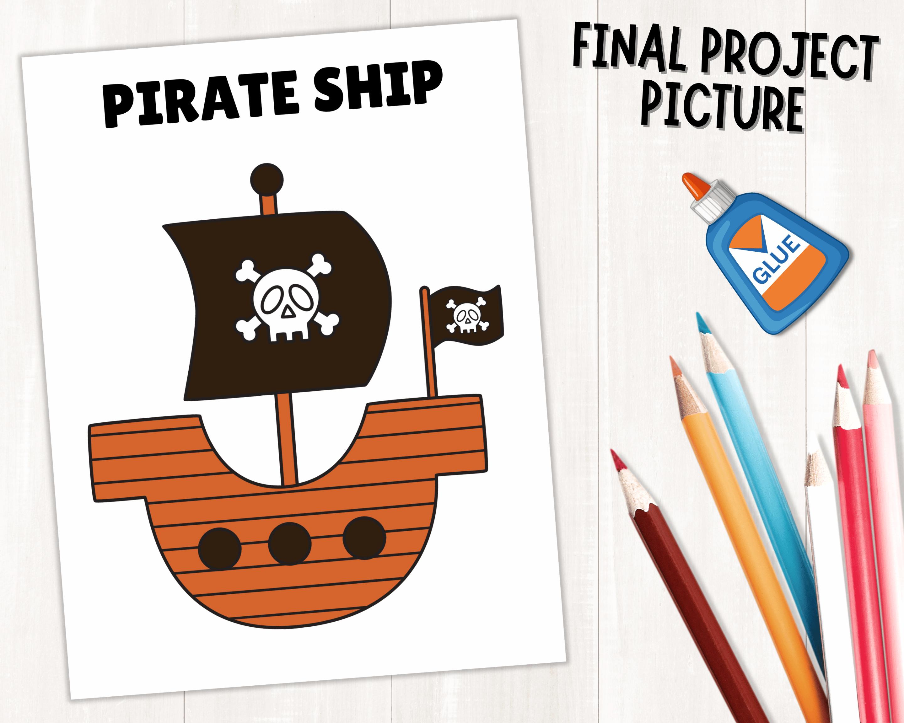 Printable Pirate Ship Craft for Kids | Ocean Summer Theme Activity ...