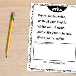 Sight Word Poems | Sight Word Activity | Worksheets | Read & Draw ...