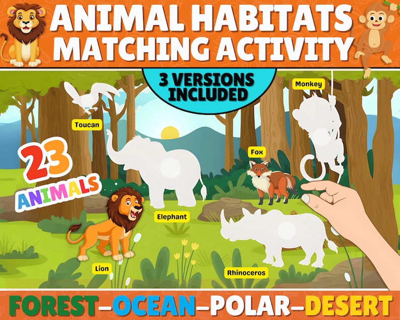 Animal Habitats Matching Activity | Animals and Their Habitats Matching ...