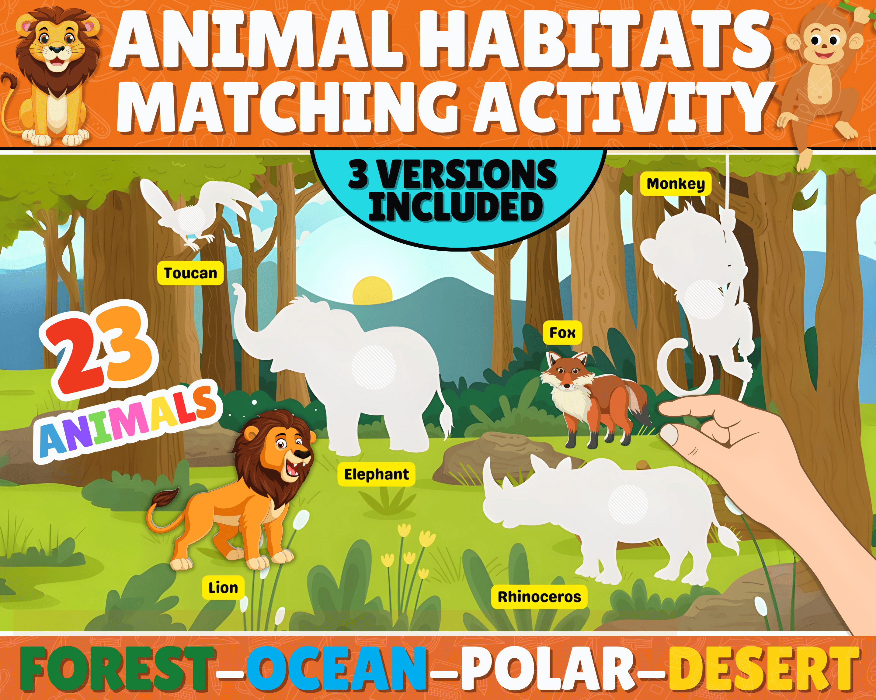 Animal Habitats Matching Activity | Animals and Their Habitats Matching ...