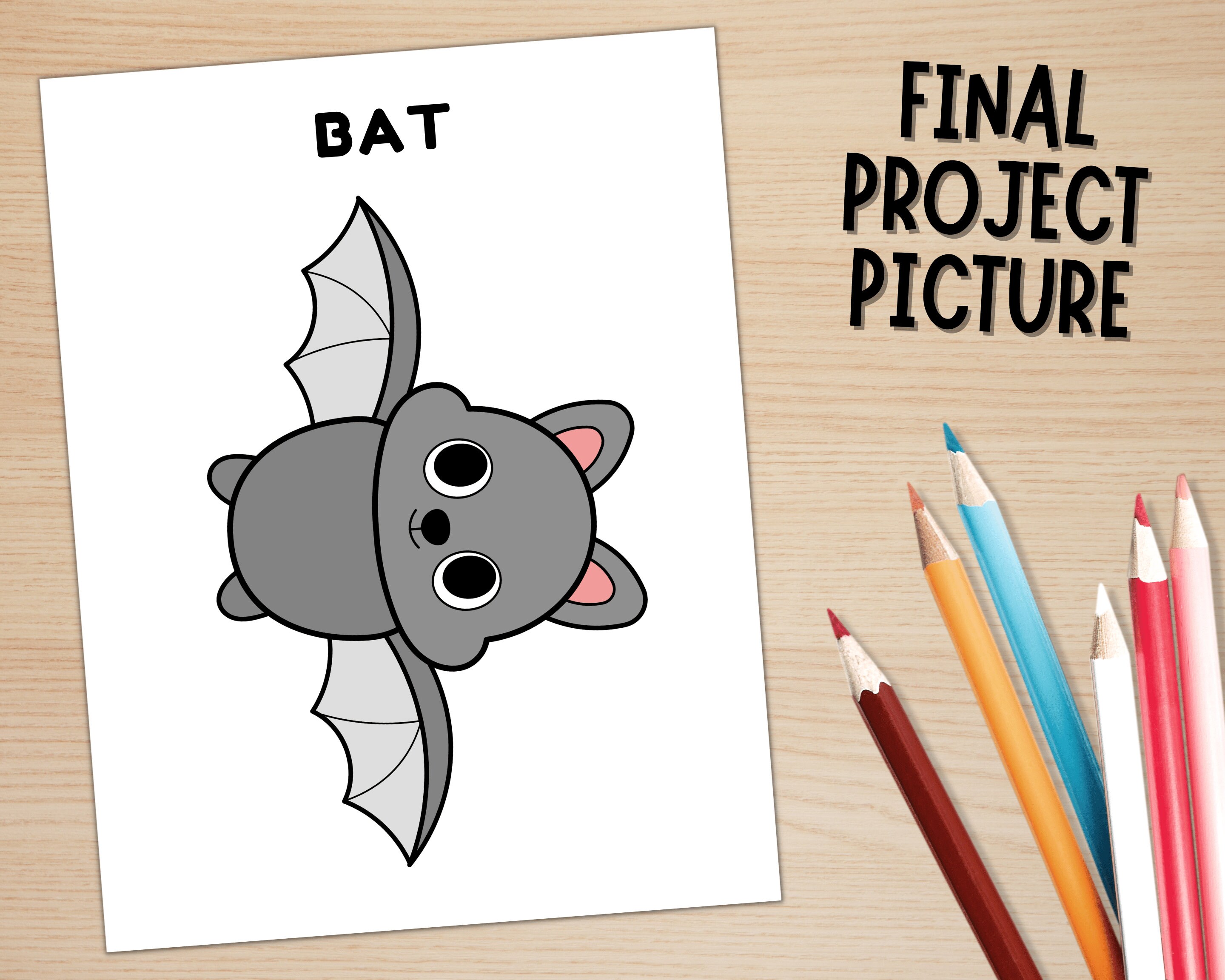 Bat Craft Printable Template, Halloween Craft, Bat Coloring Page, Build ...