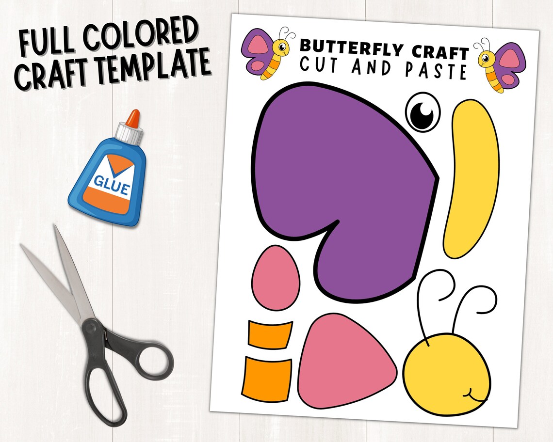 Butterfly Craft Template, Printable, Spring Activities, Insect Craft ...