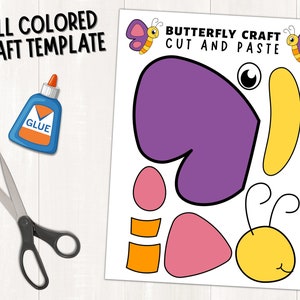 Butterfly Craft Template, Printable, Spring Activities, Insect Craft ...