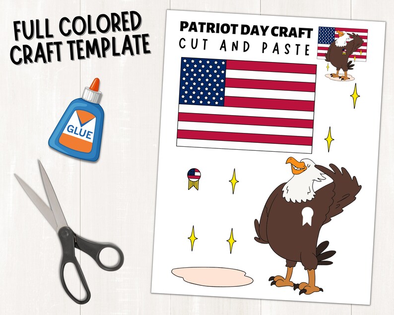 Printable Patriotic Eagle Craft | September 11th | Patriot Day Craft ...
