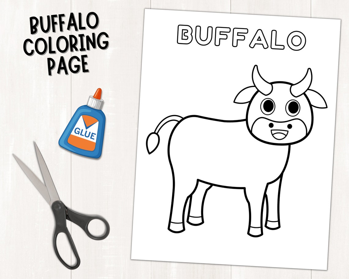 Printable Buffalo Craft Template Domestic Animal Crafts Color, Cut, and ...
