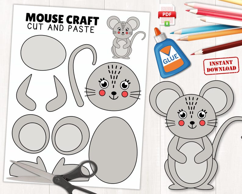 Printable Mouse Craft Template | Pet Craft Activity | Animal Craft ...