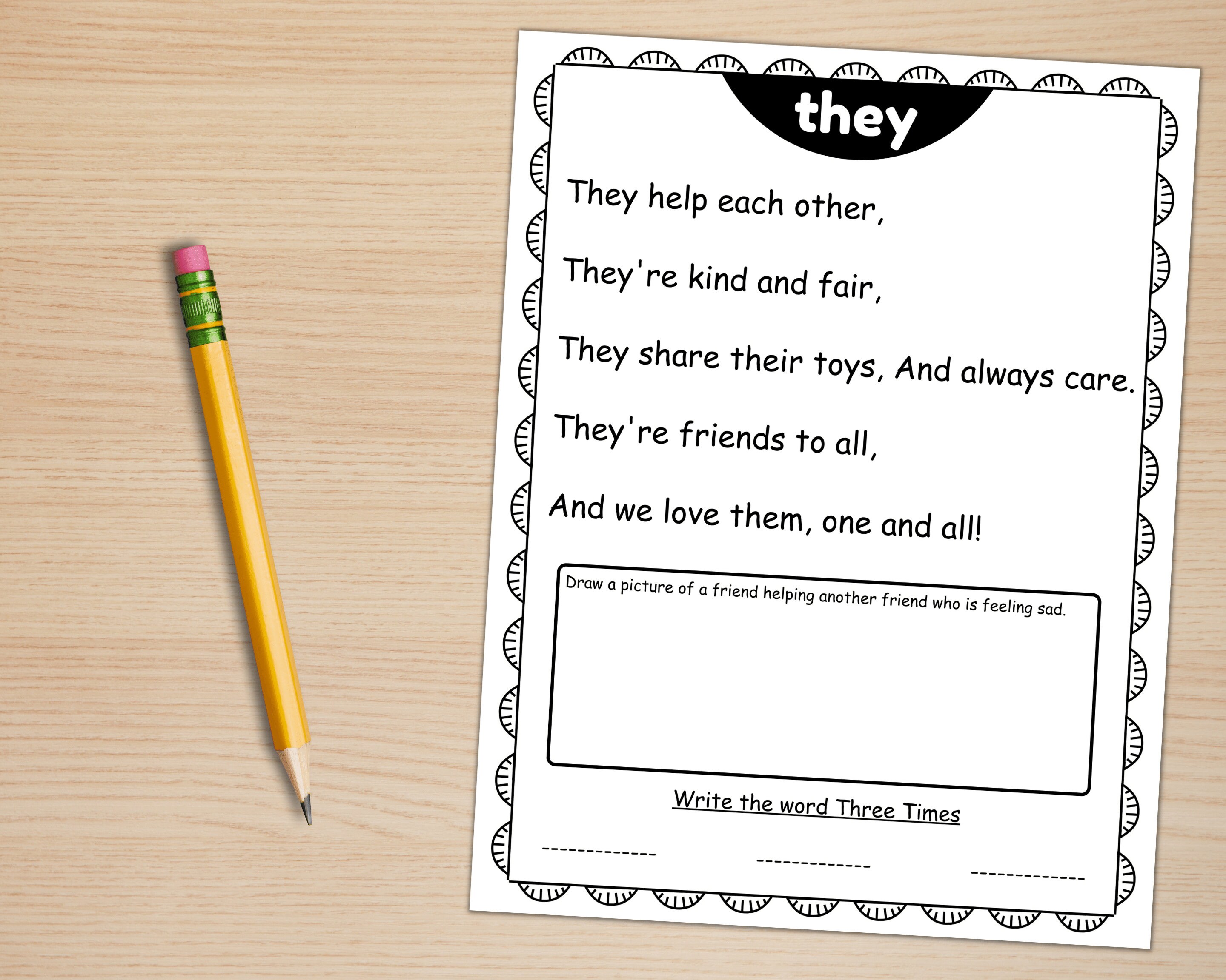 Sight Word Poems | Sight Word Activity | Worksheets | Read & Draw ...