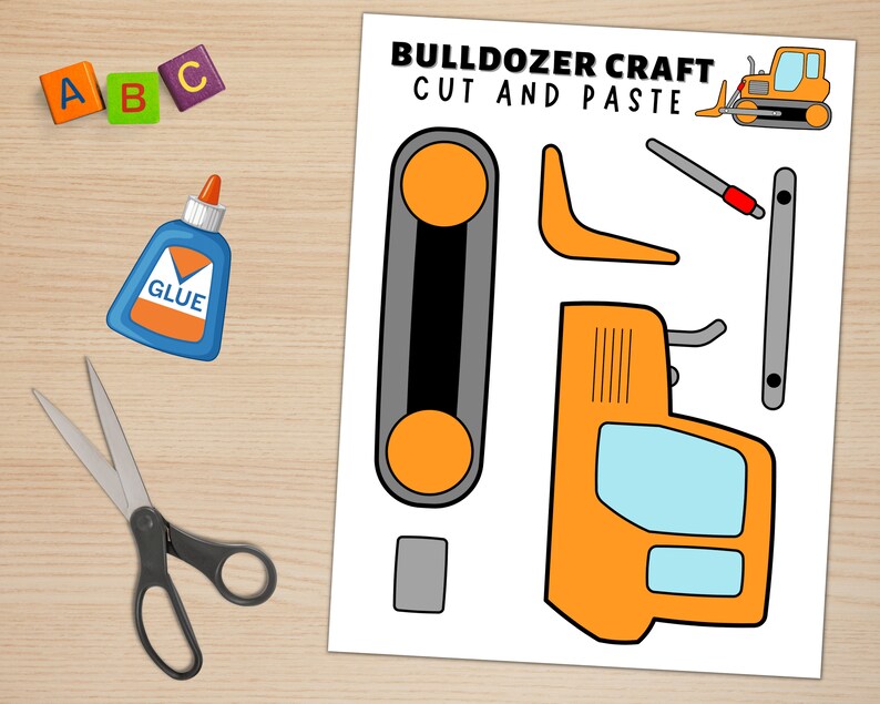 Bulldozer Craft Template | Printable Pdf | Construction Vehicle Craft ...