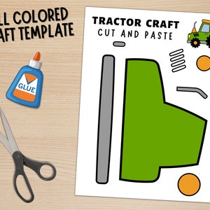Printable Tractor Craft | Transportation Craft | Build a Tractor | Cut ...