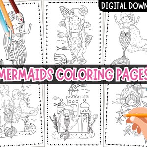 Printable Mermaids Coloring Pages for Girls | Ocean Coloring Sheets ...
