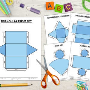 Cutout 3D Shape Nets Craft Activity Worksheets, Build 3D Shapes ...