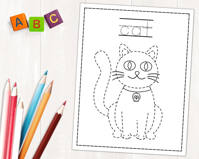 Halloween Trace and Color | Halloween Tracing Worksheets | Coloring ...