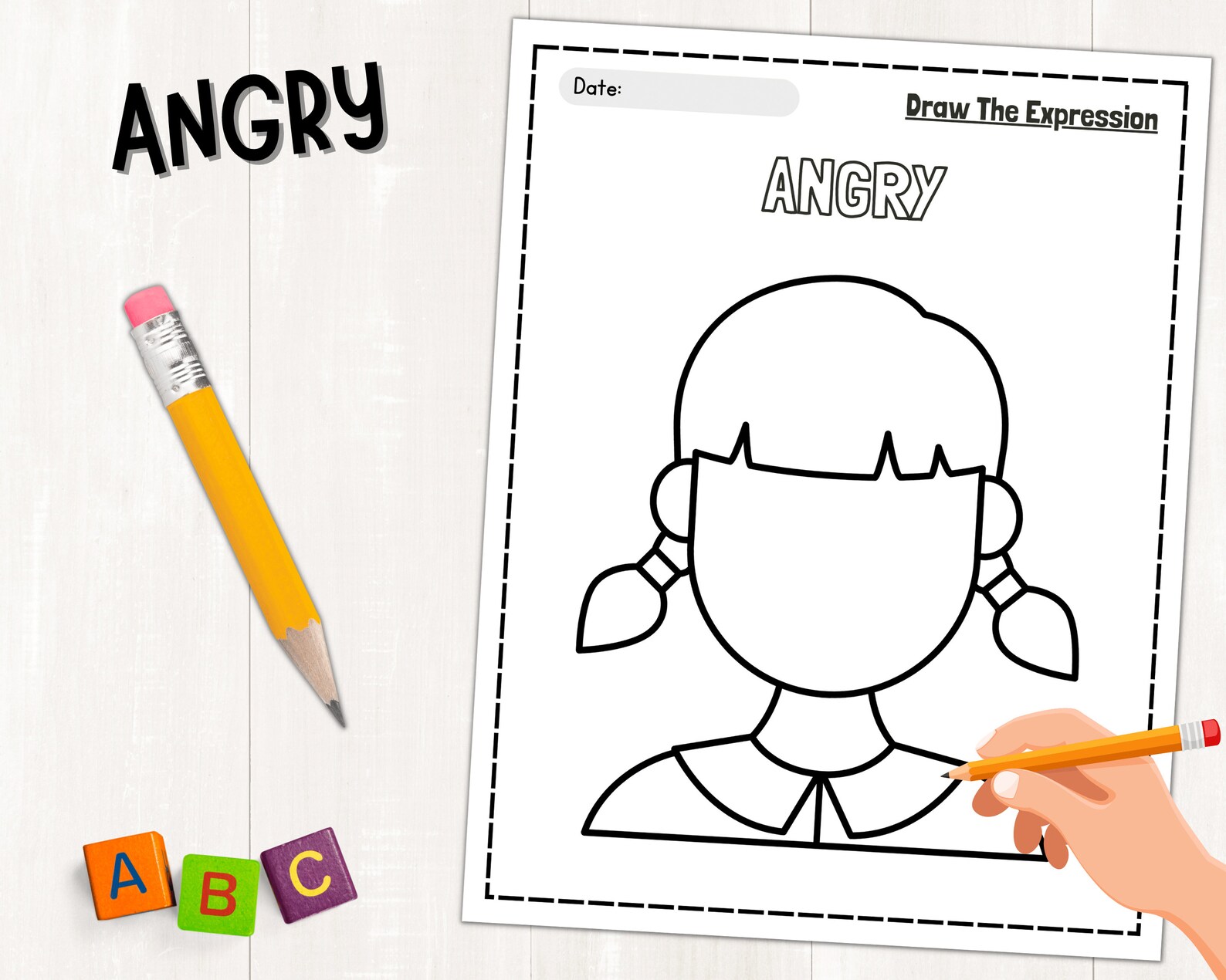 Draw the Expression Worksheets - Drawing Facial Expressions - Emotions ...