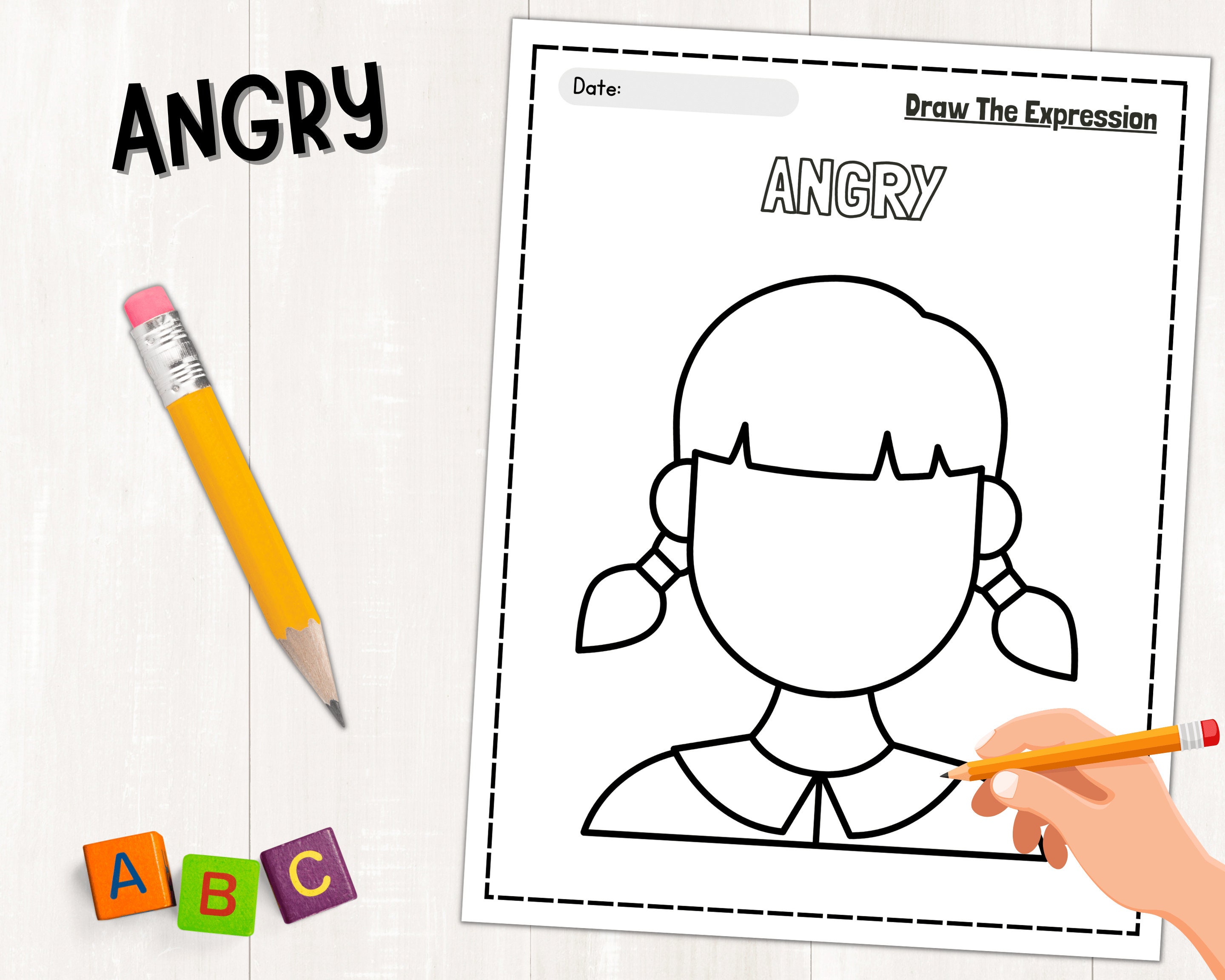 Draw the Expression Worksheets - Drawing Facial Expressions - Emotions ...