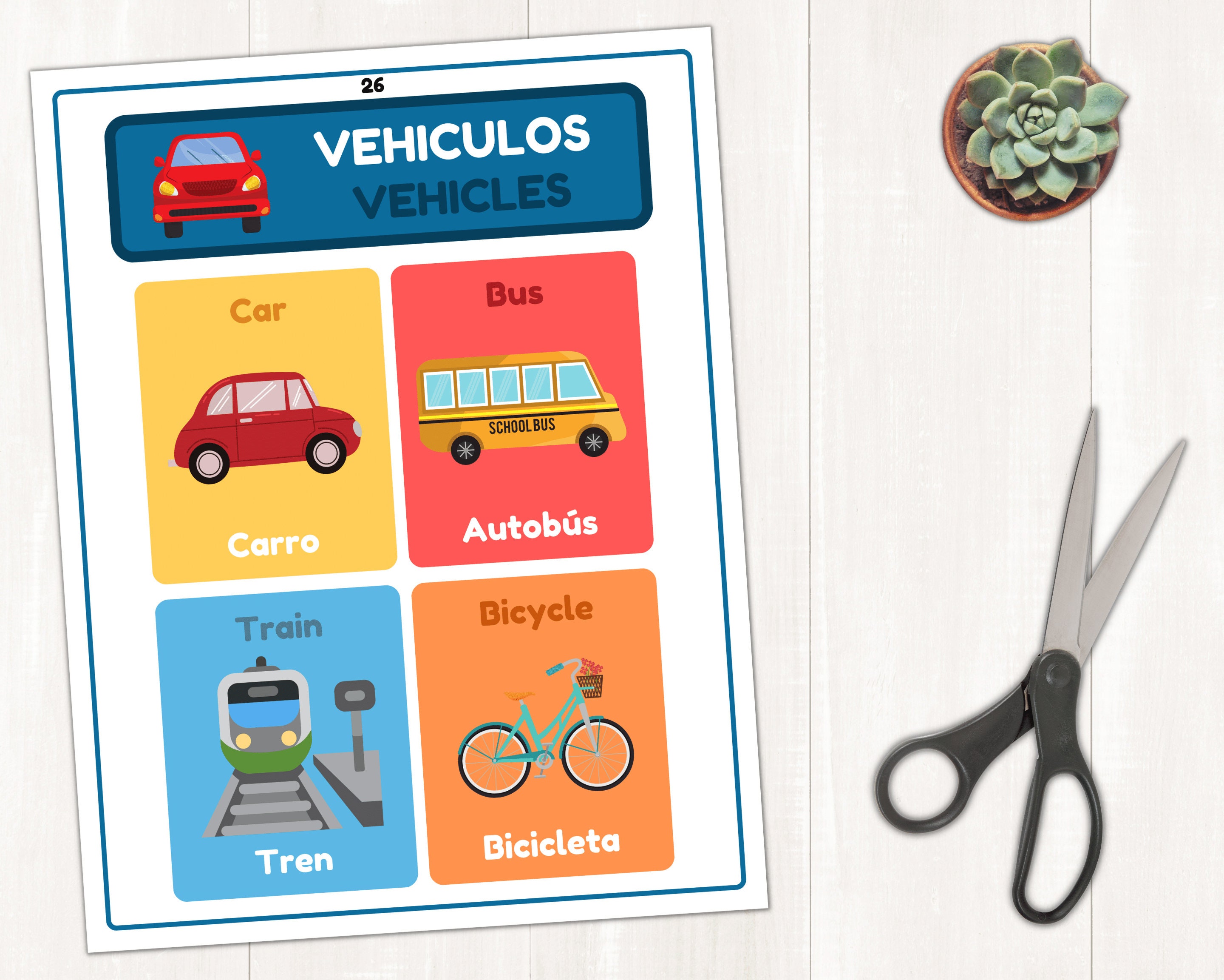 My First 100 Spanish Words Printable Spanish-english Picture Dictionary ...