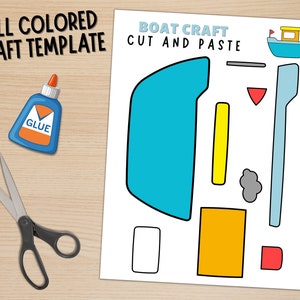 Boat Craft Template, Transportation Activities, Boat Cut & Paste Craft ...