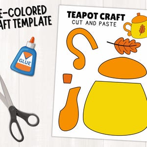 Teapot Craft for Kids | Printable Tea Party Craft Activity | Build a ...
