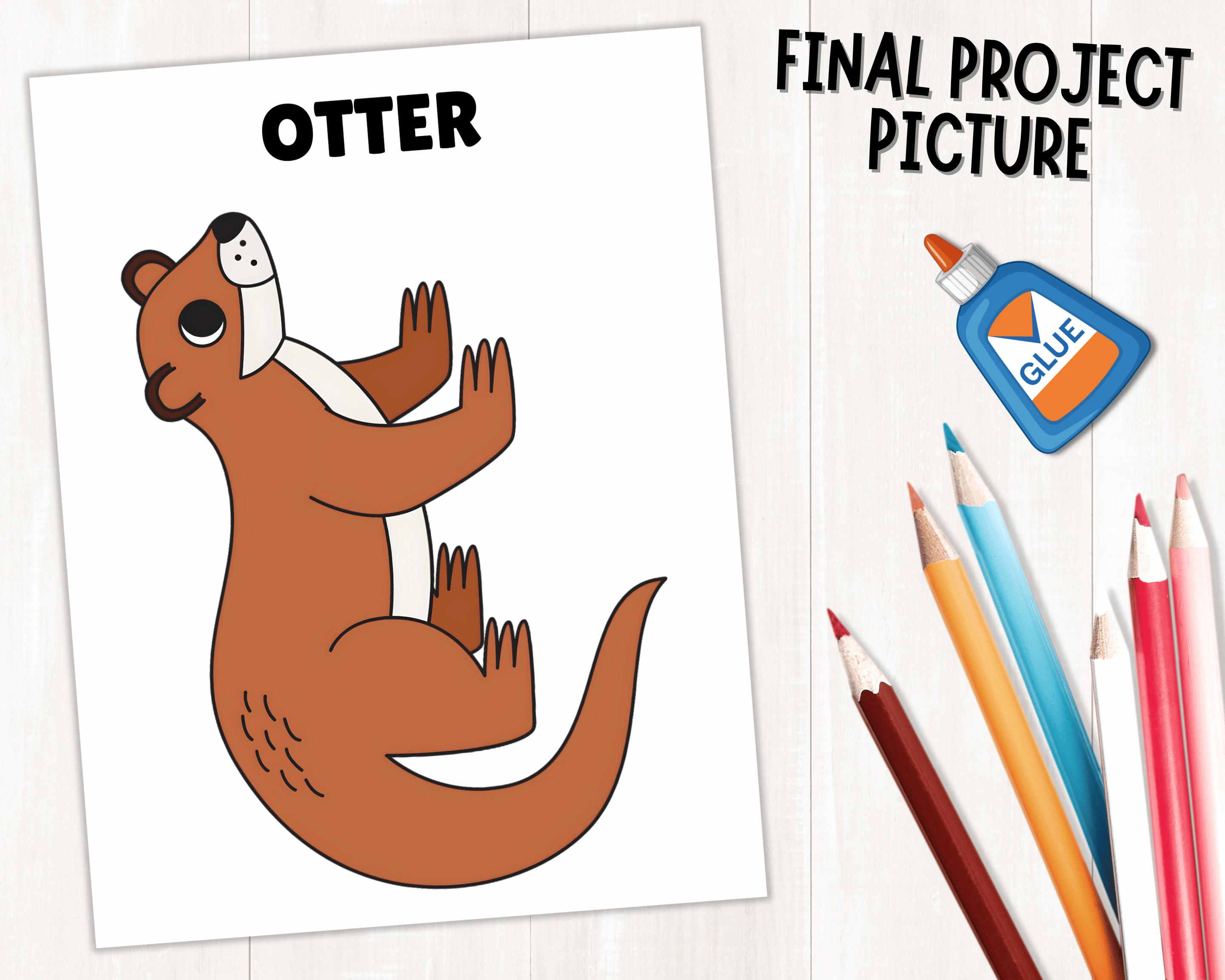 Otter Craft Printable | Animal Craft Activity for Kids | Coloring Page ...