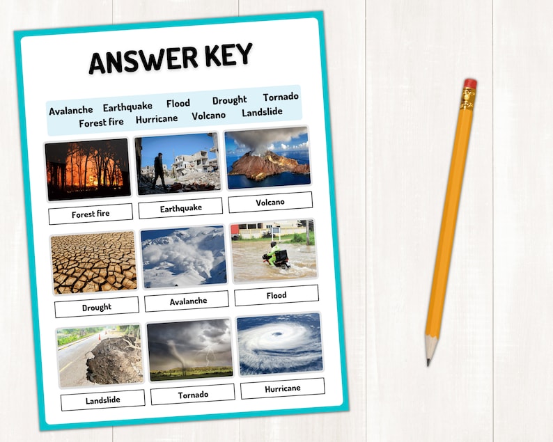 Natural Disasters Labeling Worksheet | Natural Events and Severe ...