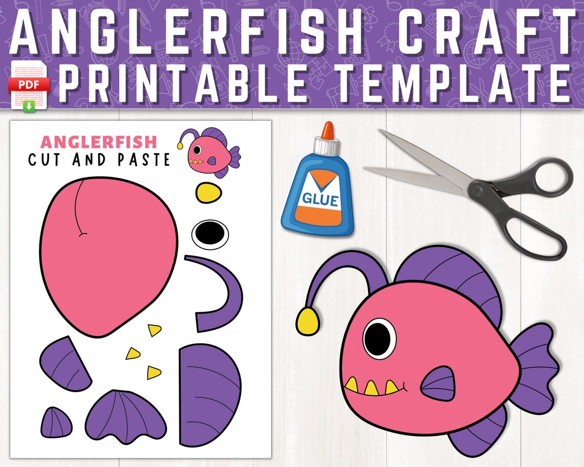 Anglerfish Craft for Kids, Ocean Animal Activity, Sea Life Craft ...