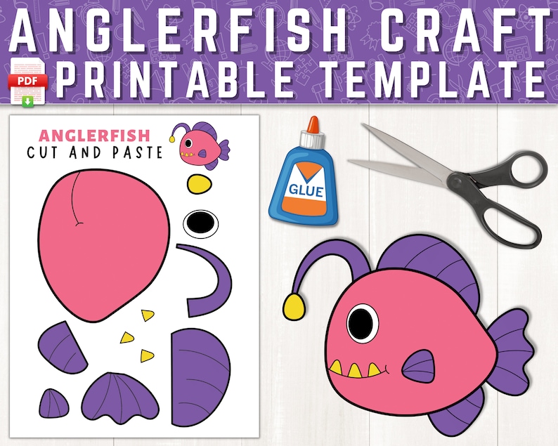 Anglerfish Craft for Kids, Ocean Animal Activity, Sea Life Craft ...