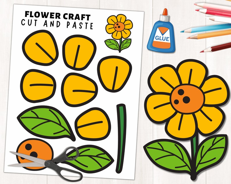 Printable Flower Printable Craft Template | Build a Flower | Spring ...