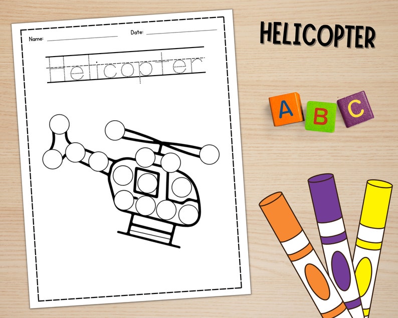 Transportation Do-a-dot Printables Vehicles Dot Markers Tracing ...