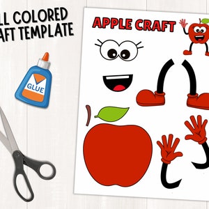 Printable Apple Craft Template for Kids | Fall Craft Activity | Autumn ...