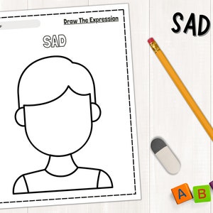 Draw the Expression Worksheets - Drawing Facial Expressions - Emotions ...