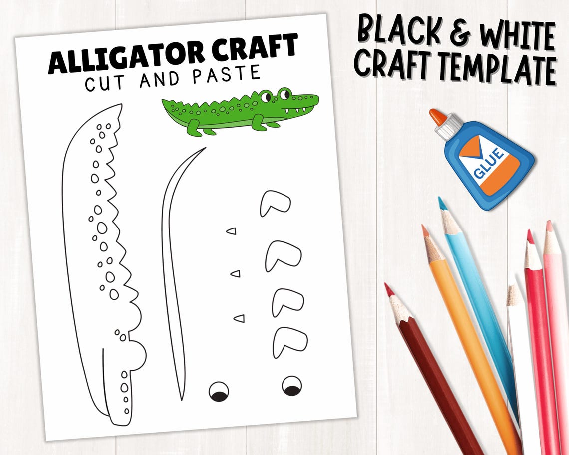 Printable Alligator Craft Template | Reptile Activities | Zoo Animal ...