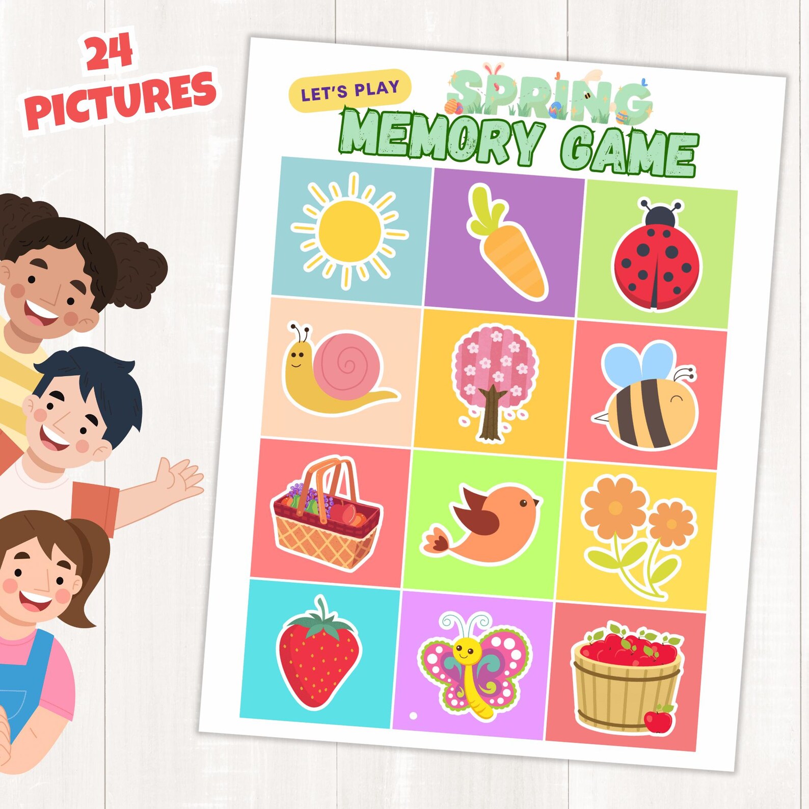 Printable Spring Memory Game for Kids | Matching Game With Spring ...