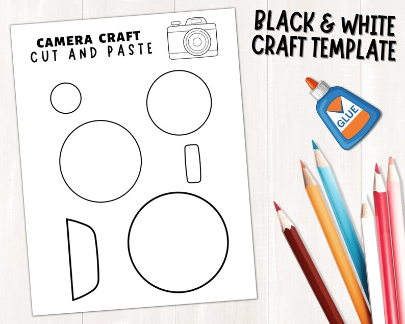 Printable Camera Craft for Kids | Camera Cut & Paste Craft Template ...