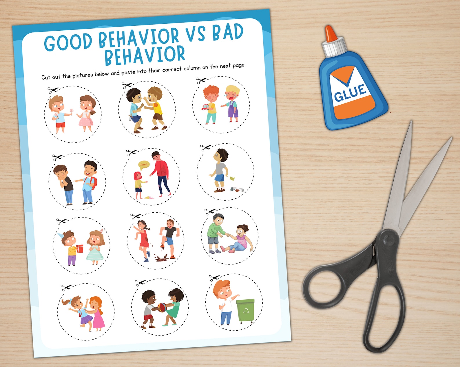Good and Bad Behavior Sorting Activity | Cut and Paste | Good Vs Bad ...