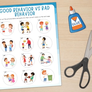 Good and Bad Behavior Sorting Activity | Cut and Paste | Good Vs Bad ...