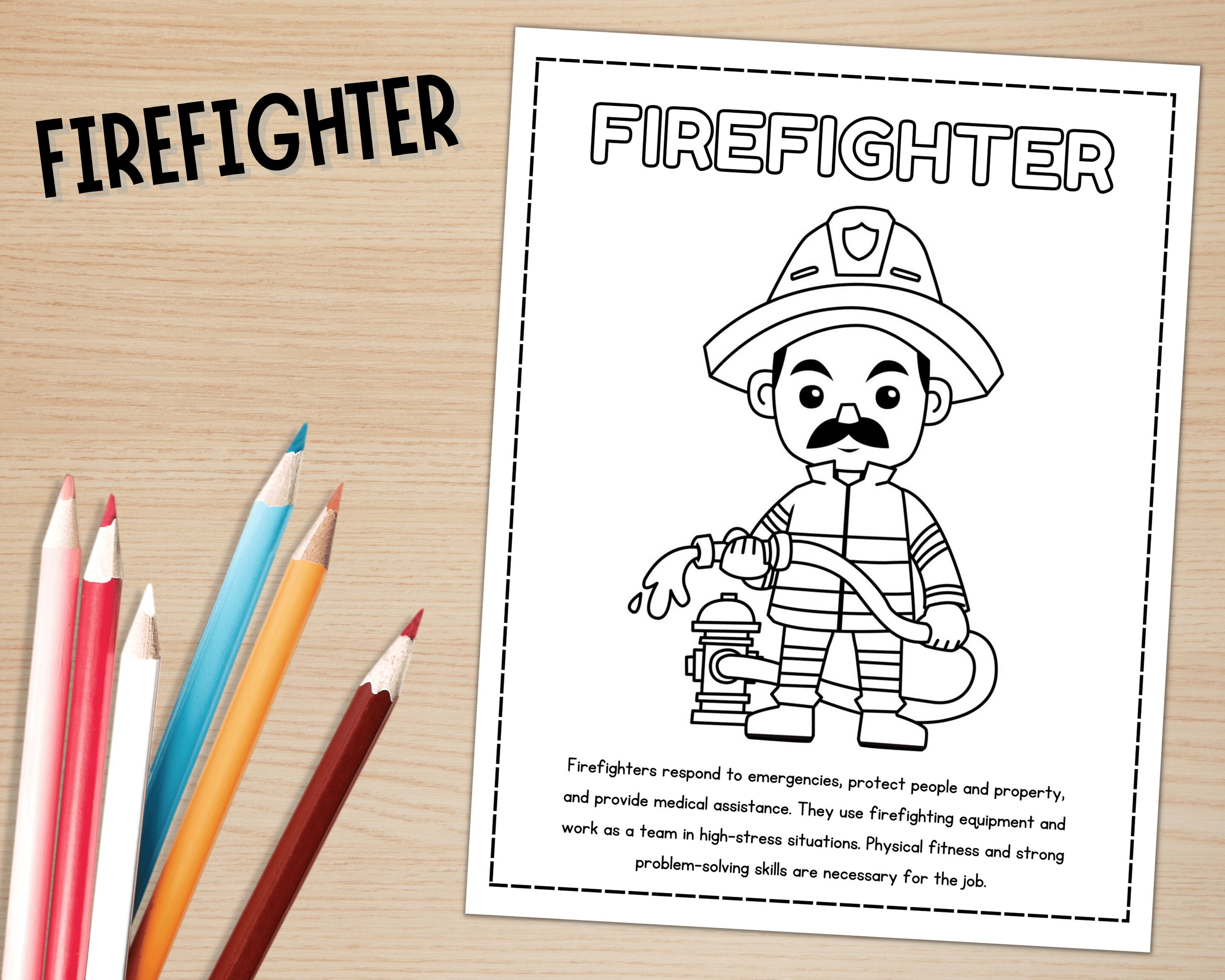 Printable Jobs Coloring Pages With Interesting Facts Occupations ...