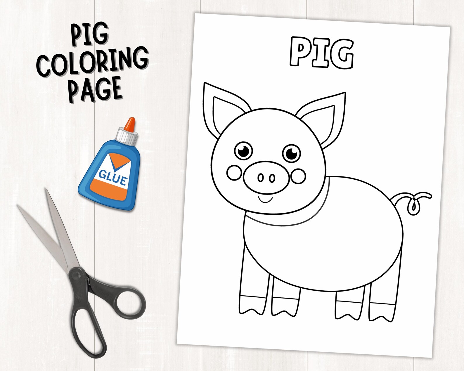 Printable Pig Craft | Farm Animal Craft | Preschool Activity | Color ...