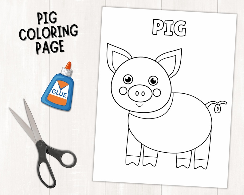Printable Pig Craft | Farm Animal Craft | Preschool Activity | Color ...