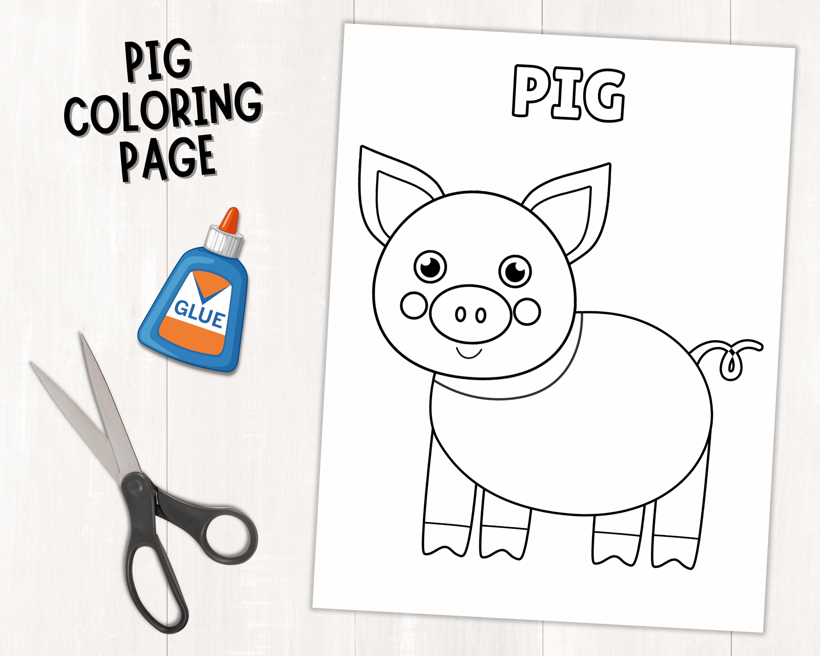Printable Pig Craft | Farm Animal Craft | Preschool Activity | Color ...