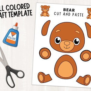 Printable Bear Craft | Forest Animals Craft | Zoo Animal Activity ...