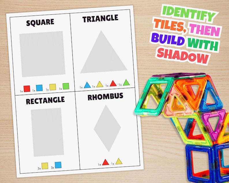 2D Geometric Shapes Magnetic Tiles Printable Templates | Magnetic Tile ...
