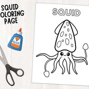 Printable Squid Craft | Sea Life Activity | Ocean Animal Craft | Color ...