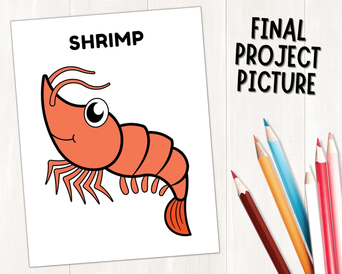 Printable Shrimp Craft, Sea Life Activities, Ocean Animal Craft, Summer ...