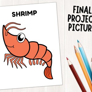 Printable Shrimp Craft, Sea Life Activities, Ocean Animal Craft, Summer ...