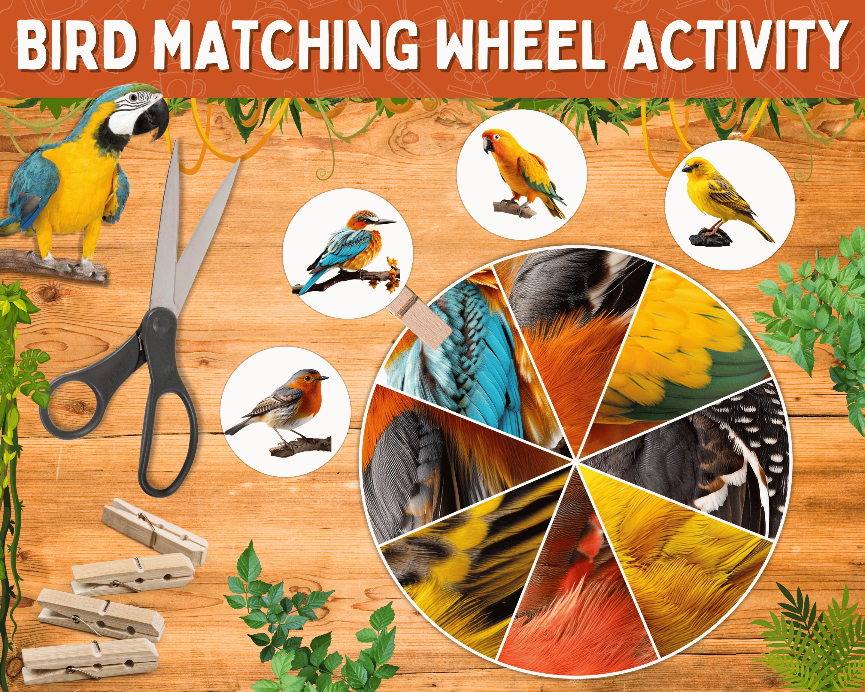 Bird Matching Wheel Activity | Bird Pattern Game | Spring | Preschool ...